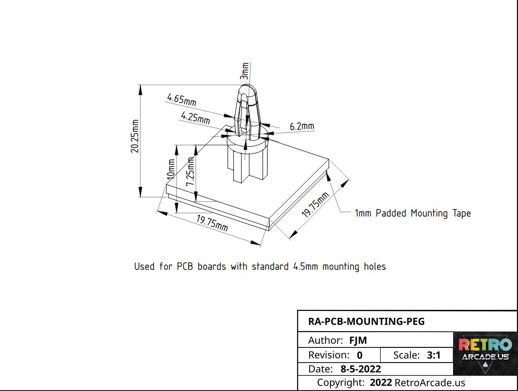 PCB motherboard Arcade Game board Mounting Peg – single with adhesive ...