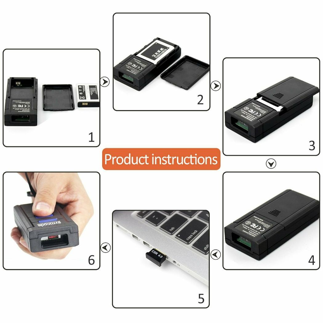 Wireless Bluetooth Barcode Scanner,Symcode Mini Portable Barcode Reader ...