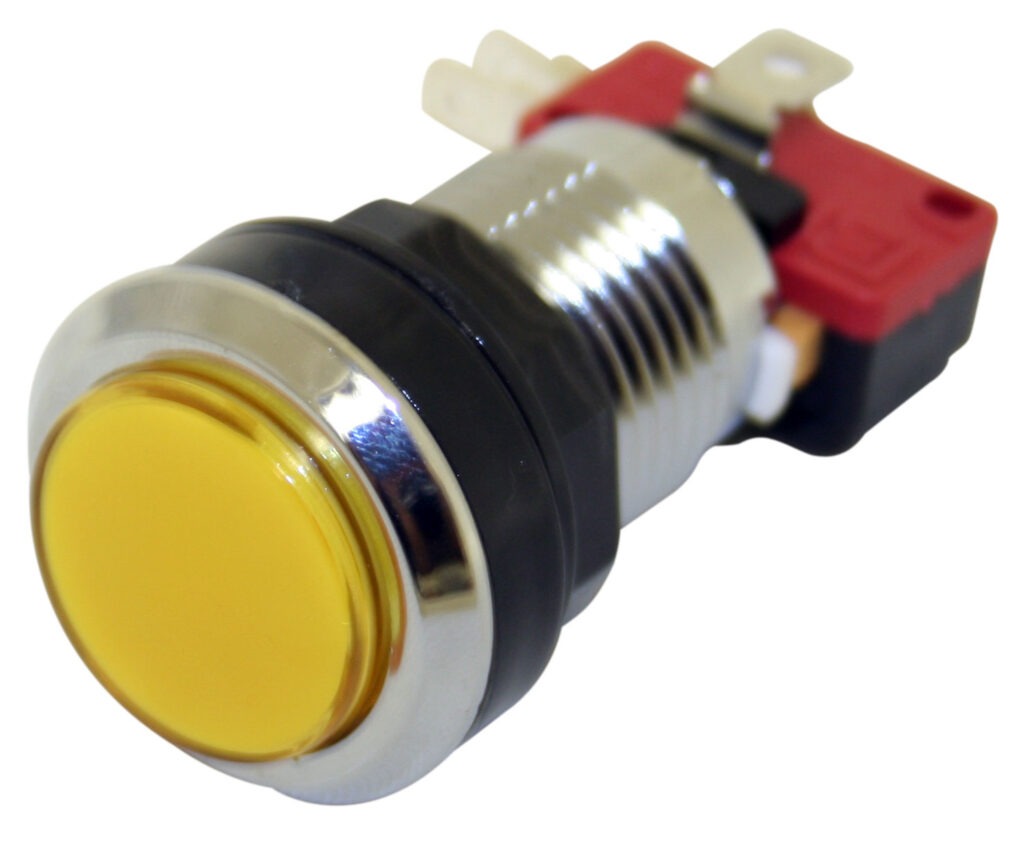 Arcade Game Silver Plated Illuminated Push button (Yellow) – Holland ...