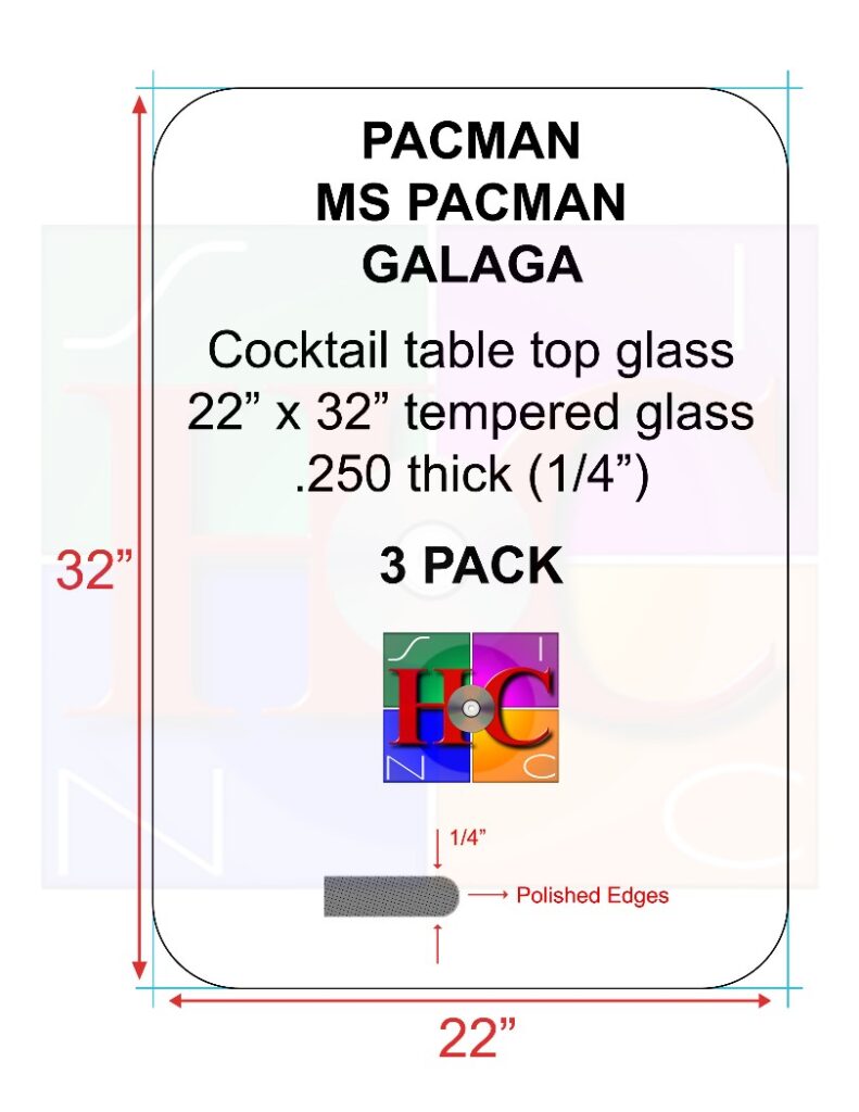 3-Pack Tinted cocktail table top glass with 4 in radius: Fits Bally ...