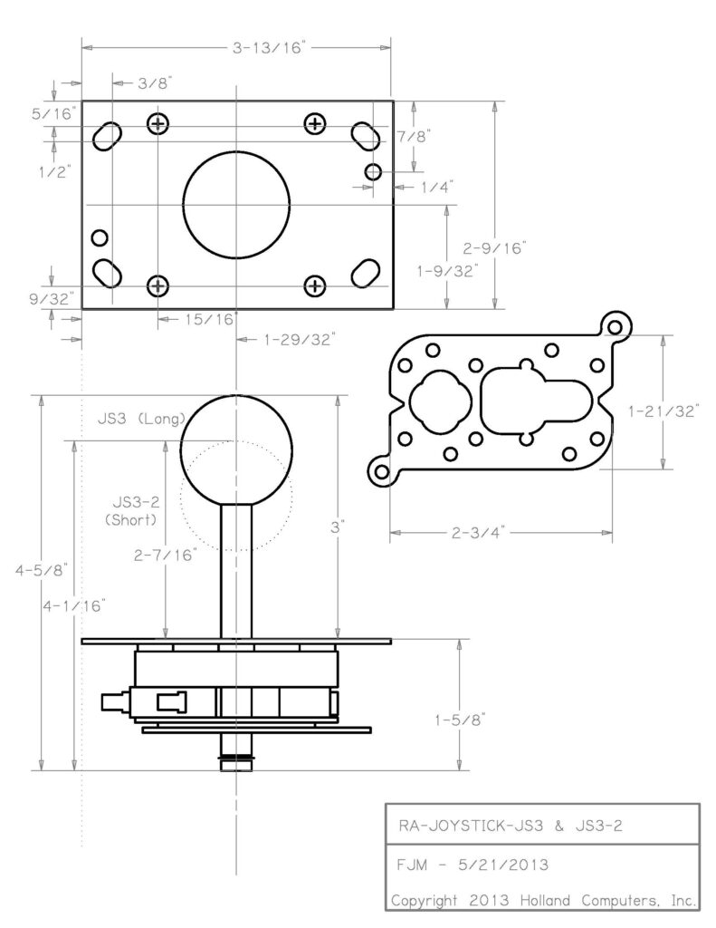 Arcade Joystick Red Ball Design Switchable from 2-way to 4-way to 8-way ...