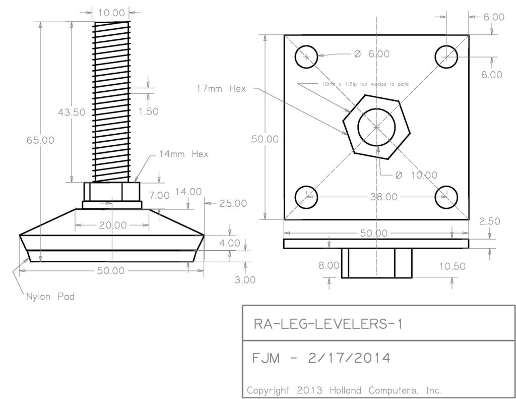 2 Inch Heavy Duty Leg Levelers for Jamma, Mame, Pinball and arcade game ...