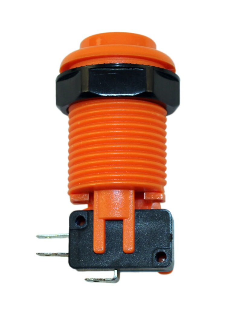 Pushbutton with Horizontal Microswitch (Orange), by RetroArcade.us ...